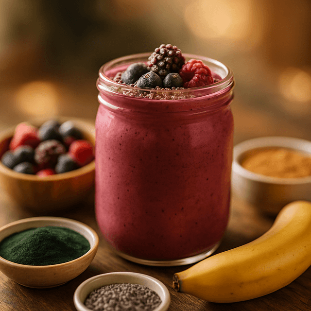 Berry Power Protein Smoothie | DishGen Recipe