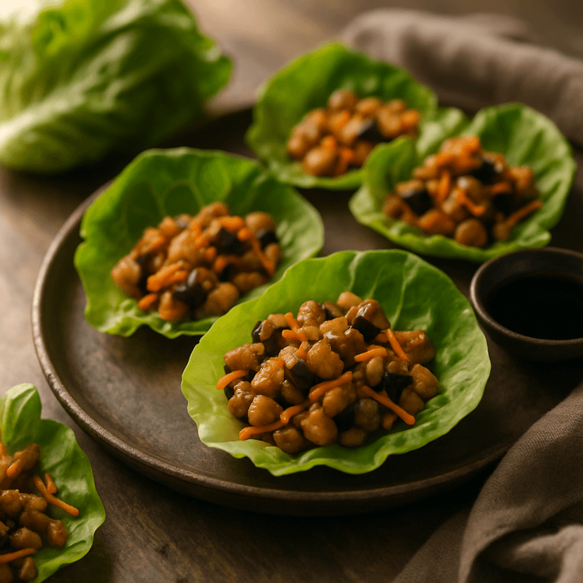 Savory Chicken Lettuce Wraps with Veggie Stir-Fry | DishGen Recipe