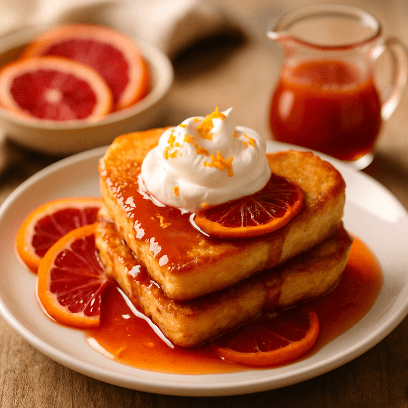 Blood Orange French Toast with Citrus Syrup | DishGen Recipe